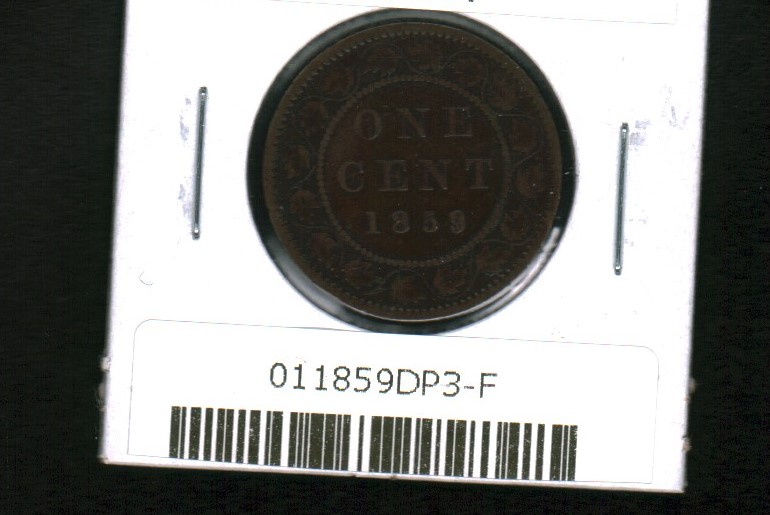 1-CENT - 1859 1-CENT - NARROW 9 (BRONZE) - DOUBLE PUNCH #3 (DP3 ...