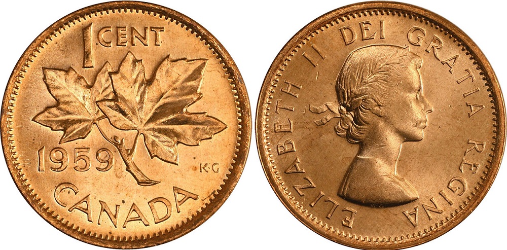 1-CENT - 1959 1-CENT (BU) - 1959 CANADIAN COINS