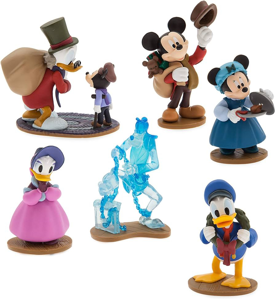 DISNEY - 6-PIECE PLASTIC FIGURINE SET - MICKEY'S CHRISTMAS CAROLS