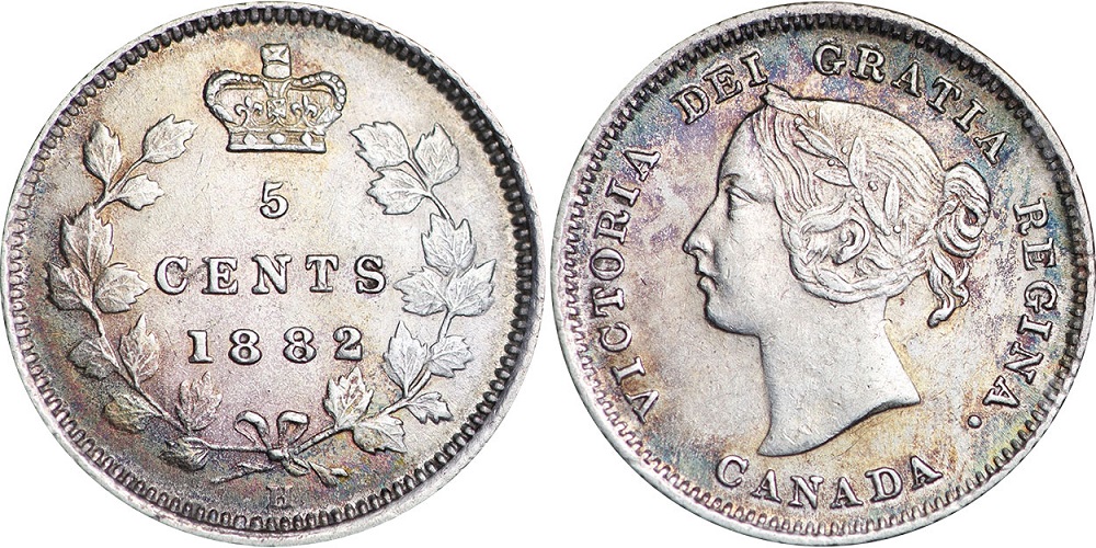 5-CENT - 1882H 5-CENT (G) - 1882 CANADIAN COINS
