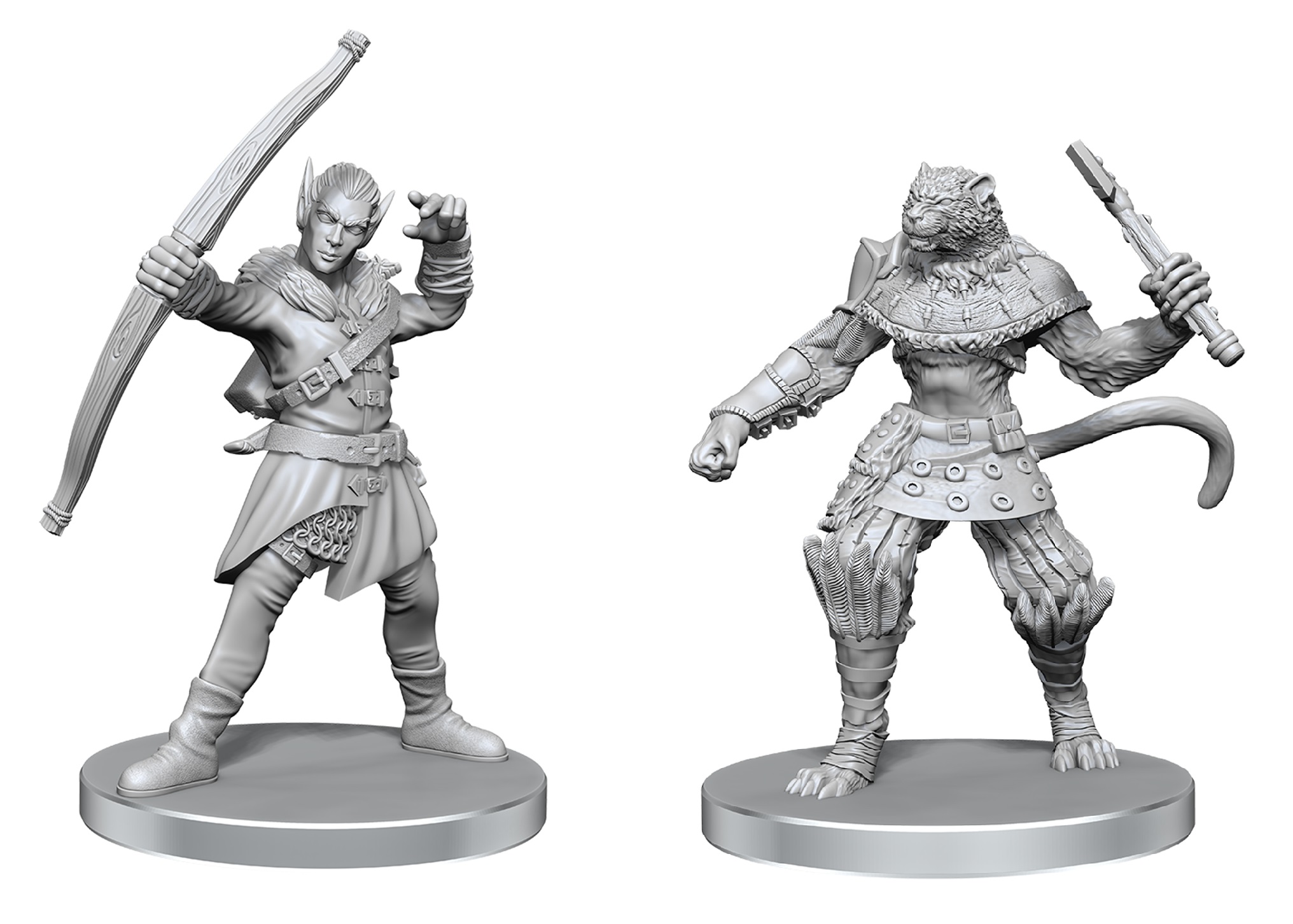 PATHFINDER DEEP CUTS UNPAINTED MINIATURES - ELF HUNTER & CATFOLK BANDIT ...