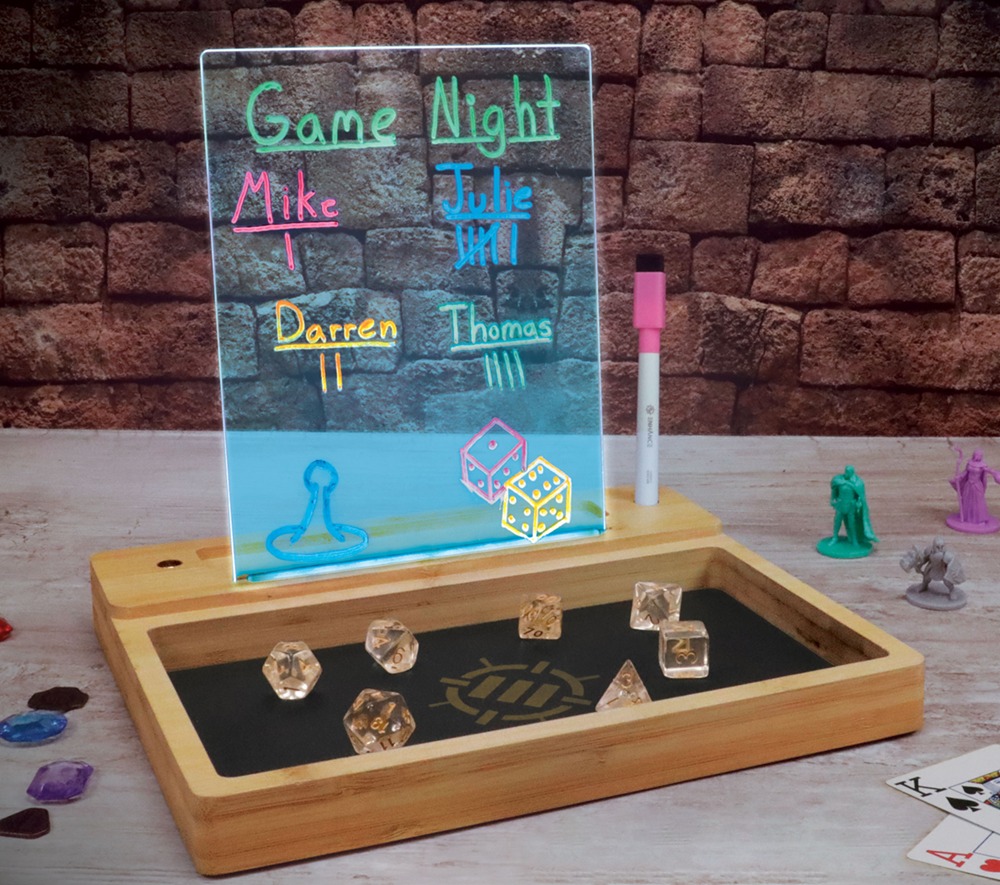 ENHANCE - TABLEAU D'ÉCRITURE LED ET PLATEAU À DÉS