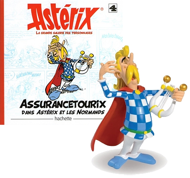 ASTERIX - CACOFONIX RESIN FIGURE (7") WITH BOOK 4 - LA GRANDE GALERIE ...