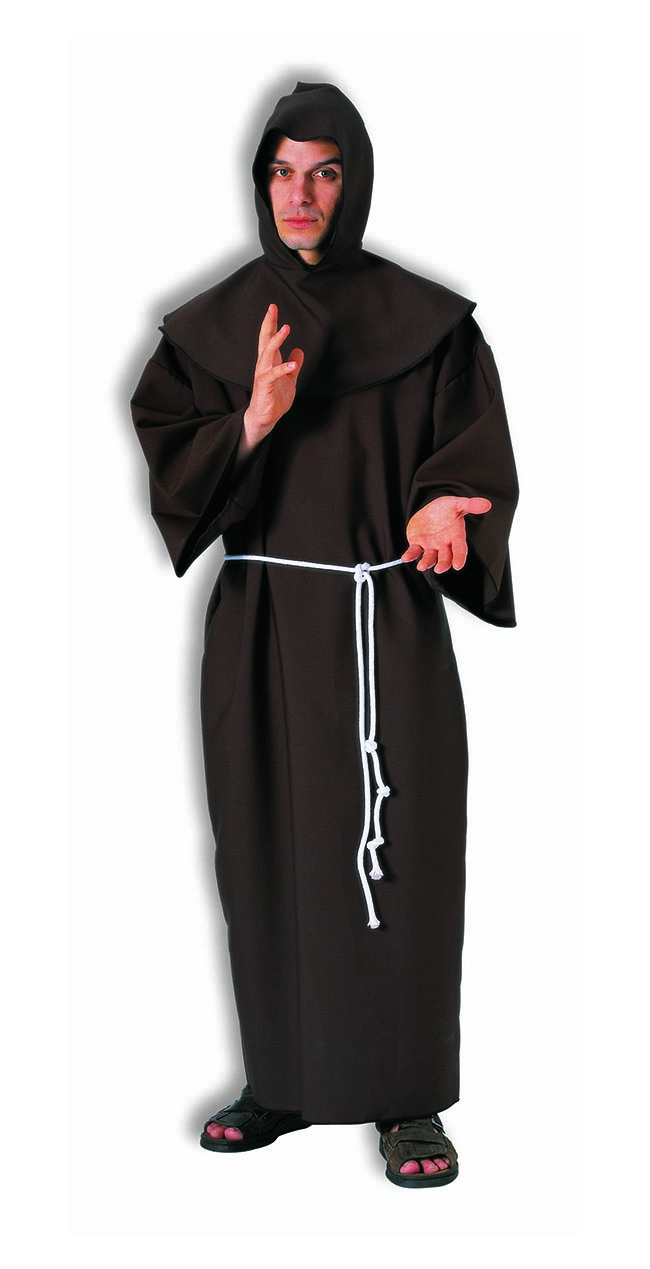 PRIESTS AND NUNS - MONK ROBE - BROWN (ADULT - ONE SIZE)