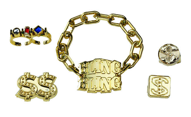 1980 - 5 PIECES GANGSTER JEWELRY SET / ACCESSORIES / JEWELRY