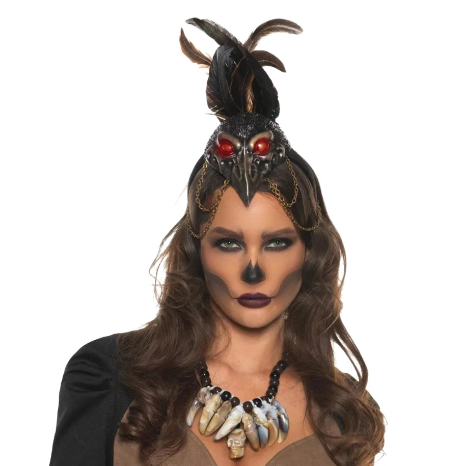 HORROR - BLACK CROW VOODOO HEADPIECE (ADULT)