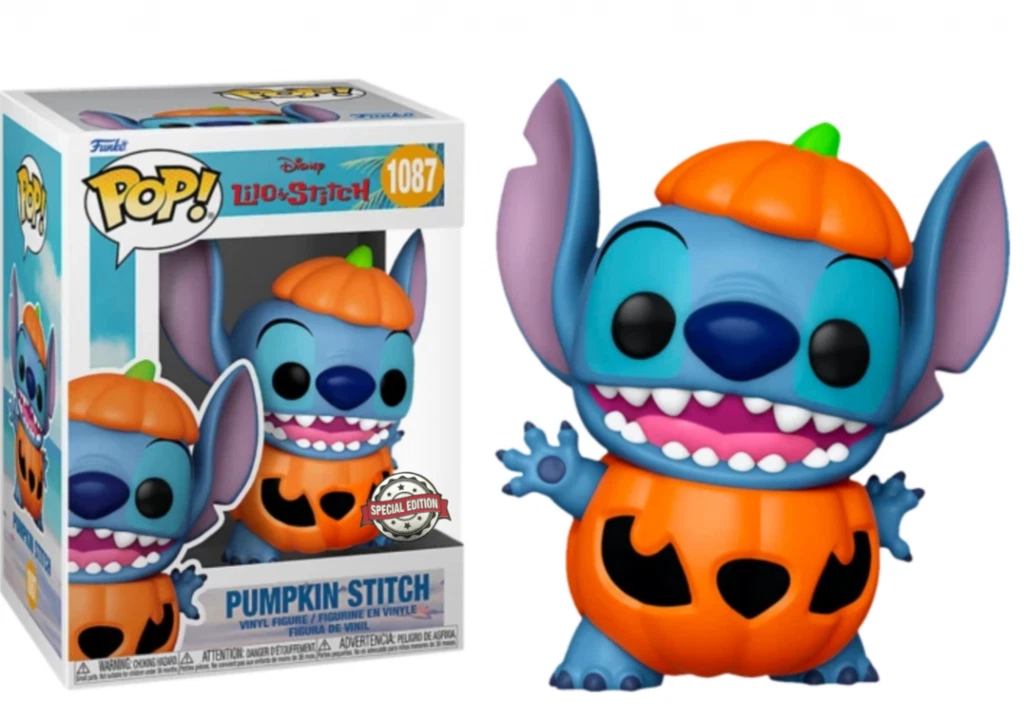 LILO ET STITCH - FIGURINE POP! EN VINYLE DE STITCH CITROUILLE (10 CM) 1087