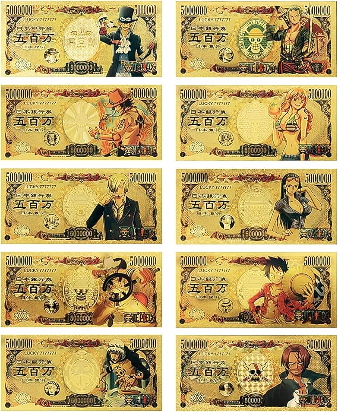 HUMORISTIC NOTES - ONE PIECE: CHARACTERS - SET OF 10 NOTES (5,000,000 ...