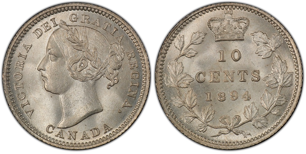 10-CENT - 1894 10-CENT Obv.5 (G) - 1894 CANADIAN COINS