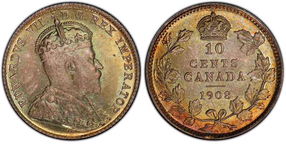 10-CENT - 1908 10-CENT (G) - 1908 CANADIAN COINS