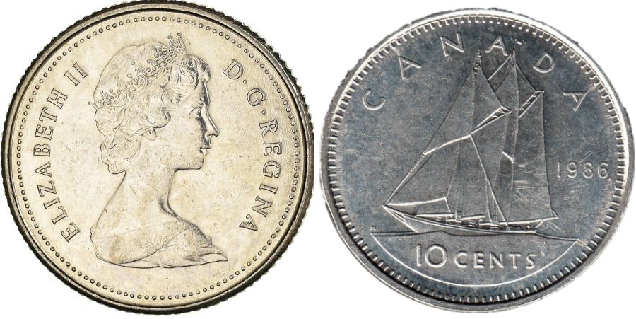 10 CENTS - 10 CENTS 1986 (CIRCULÉE) - PIÈCES DU CANADA 1986