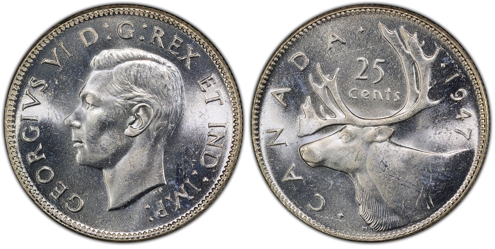 25-CENT - 1947 25-CENT DOT (VF) - 1947 CANADIAN COINS