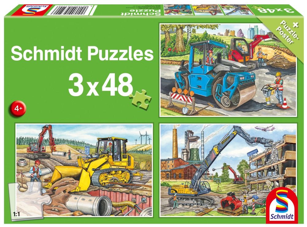 SCHMIDT PUZZLE - AT THE BUILDING SITE (3X48 PIECES)