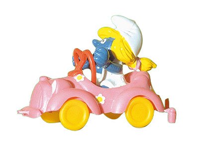 SMURFS - SMURFETTE IN PINK CAR 40241 / SCHLEICH / SMURFS