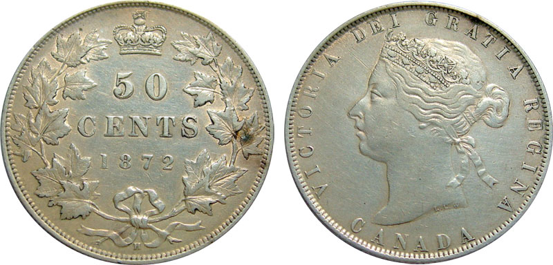 50-CENT - 1872 50-CENT (AG) - 1872 CANADIAN COINS