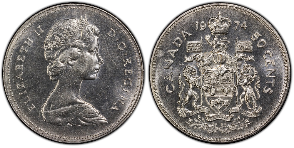 50 CENTS - 50 CENTS 1974 S-MANQUANT (AU) - PIÈCES DU CANADA 1974
