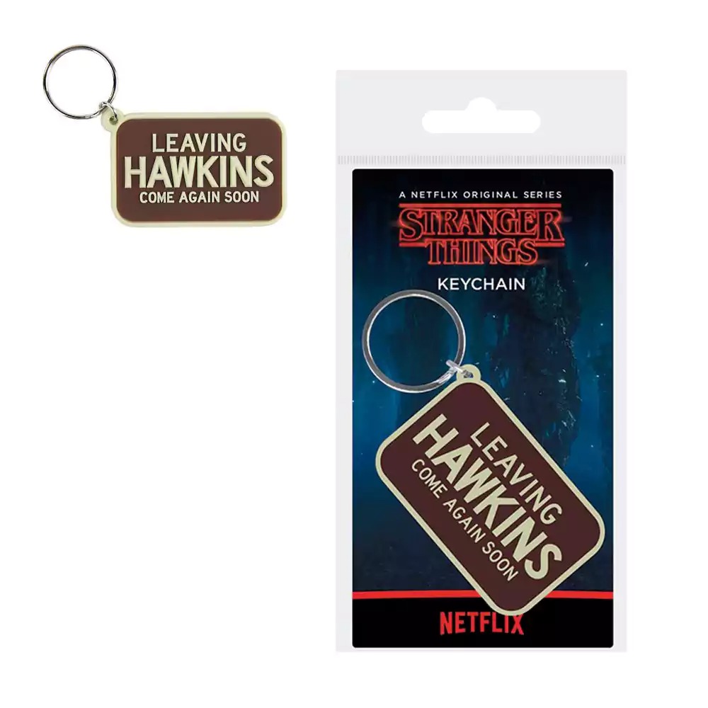 STRANGER THINGS - "LEAVING HAWKINS" RUBBER KEYCHAIN