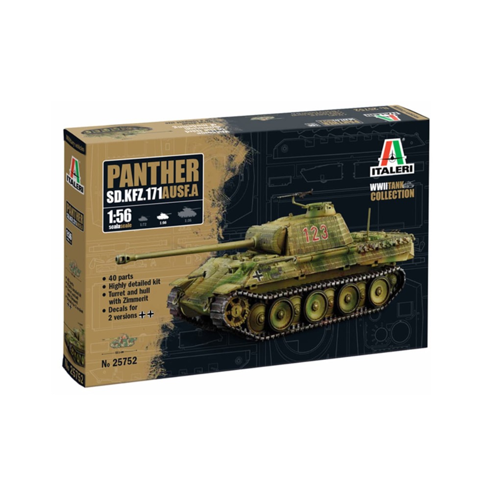 ITALERI - 1/56 - TANK PANTHER SD.KFZ.171 AUSF.A - WWII TANK COLLECTION ...