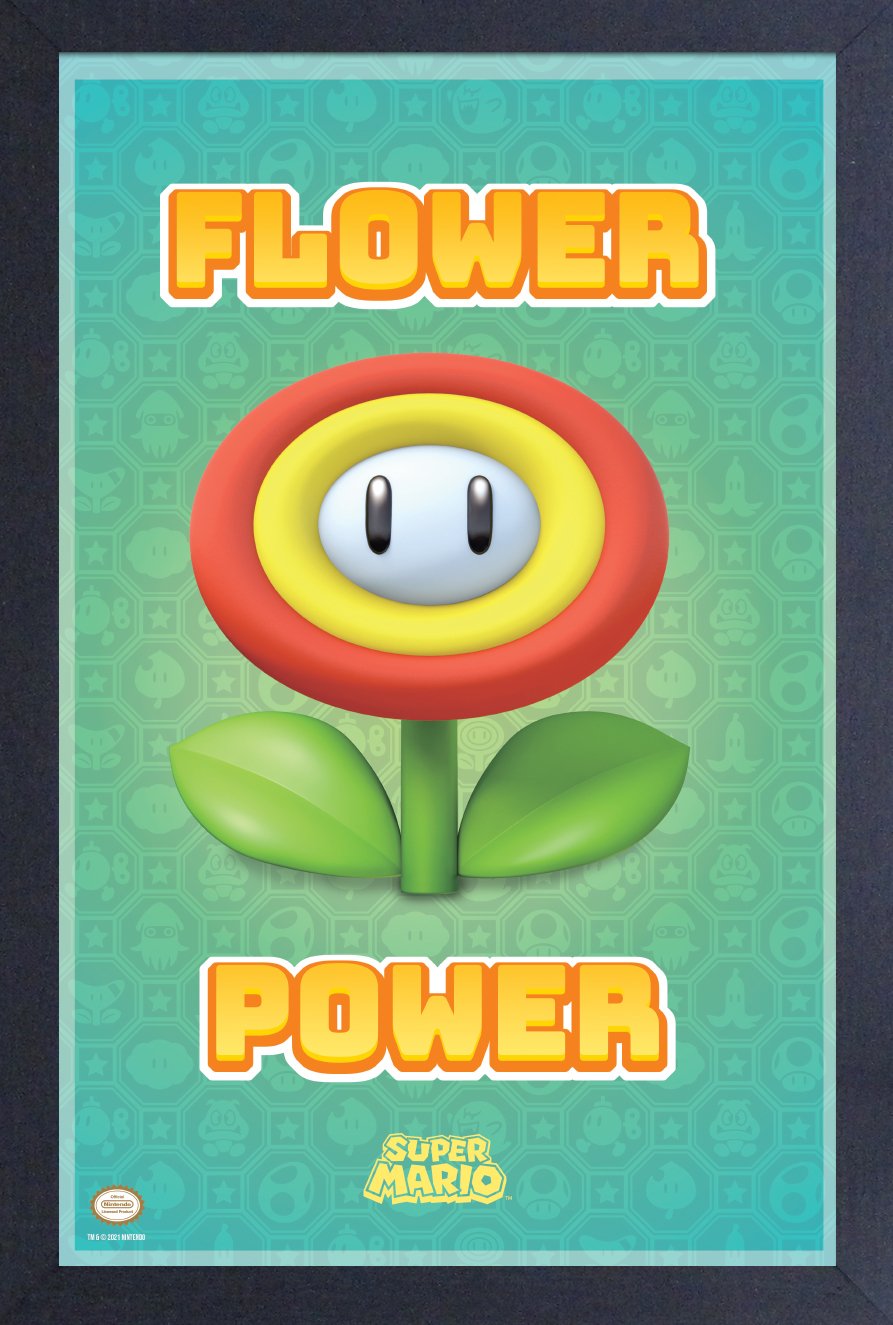 SUPER MARIO - FLOWER POWER PICTURE FRAME (13" X 19")