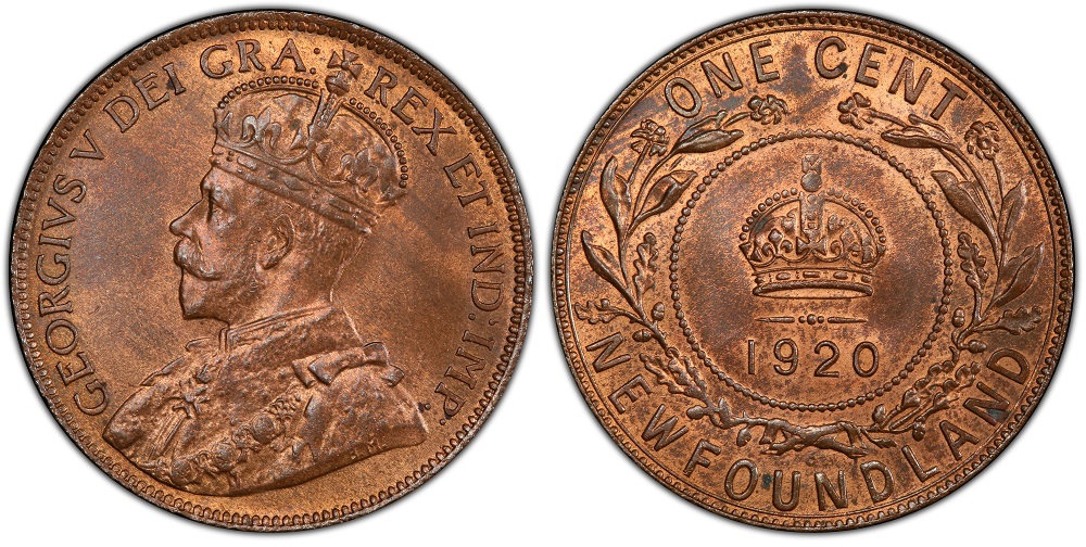 1-CENT - 1920 C 1-CENT (F) - 1920 NEWFOUNFLAND COINS