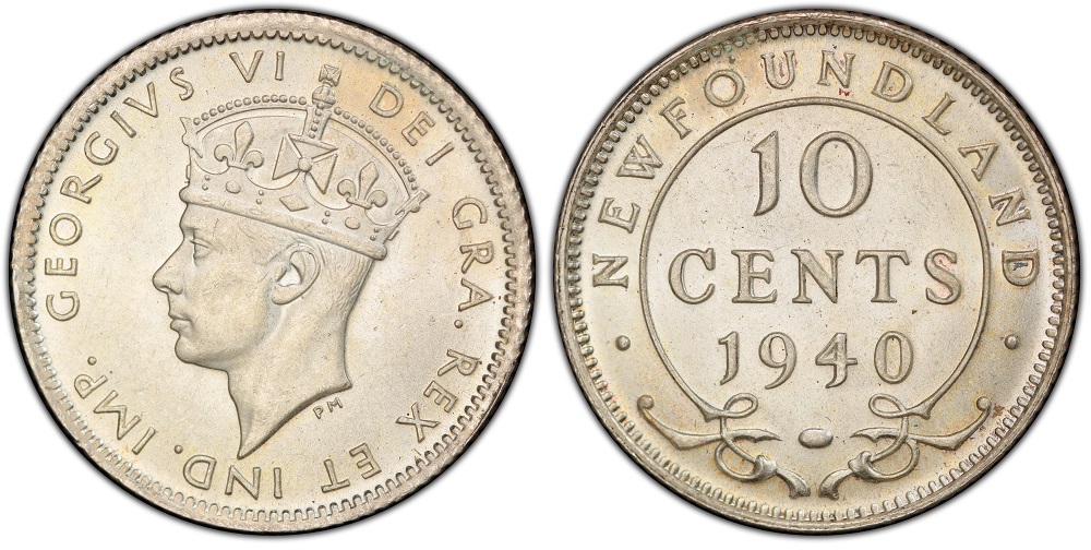 10 CENTS - 10 CENTS 1940 (AU) - 1940 NEWFOUNFLAND COINS