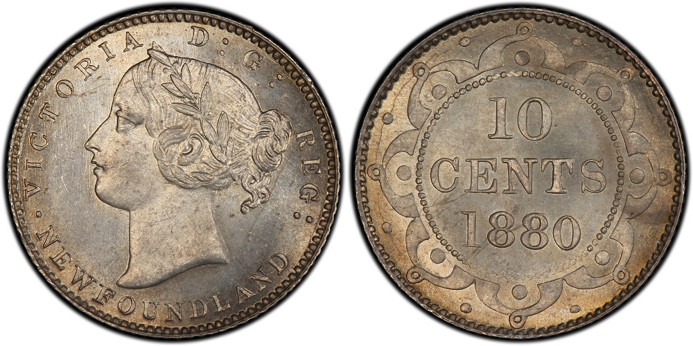 10-CENT - 1880 10-CENT (AG) - PIÈCES DE TERRE-NEUVE 1880