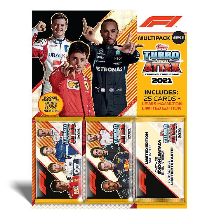 2021 FORMULA 1 - TOPPS FORMULA 1 TURBO ATTAX CARDS – MULTI-PACK SET (25 ...