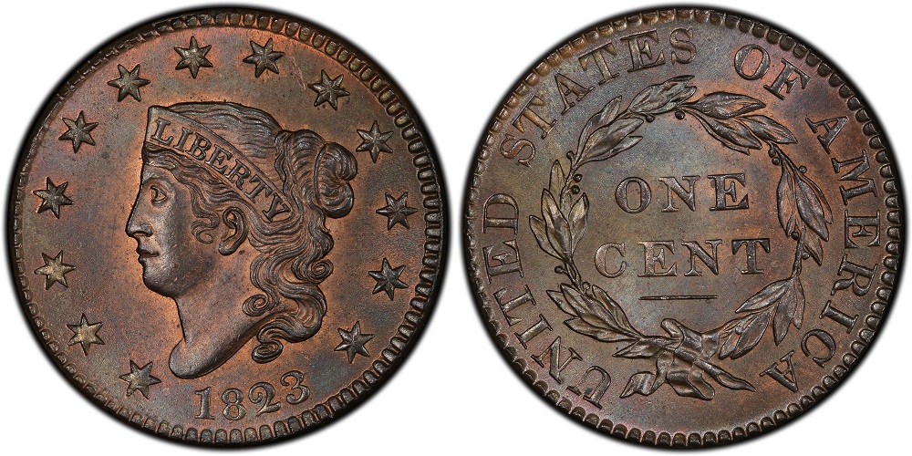 1 CENT - 1 CENT 1823 (F) - 1823 UNITED STATES COINS
