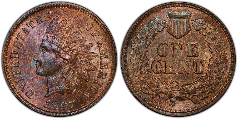1 CENT - 1 CENT 1867 (VF) - 1867 UNITED STATES COINS
