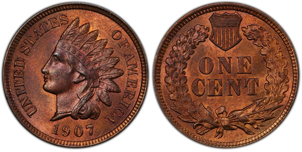 1 CENT - 1 CENT 1907 (AU) - 1907 UNITED STATES COINS