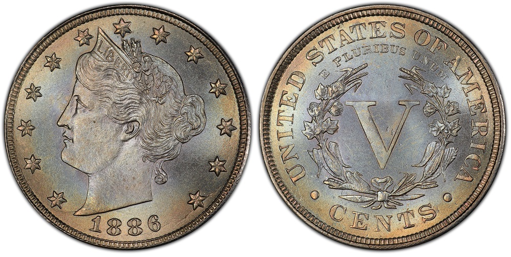 5 CENTS - 1886 5-CENTS (VF) - 1886 UNITED STATES COINS