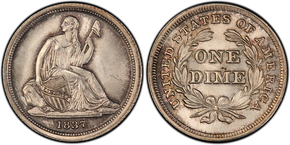 10 CENTS - 1837 10-CENTS, SMALL DATE (G) - 1837 UNITED STATES COINS