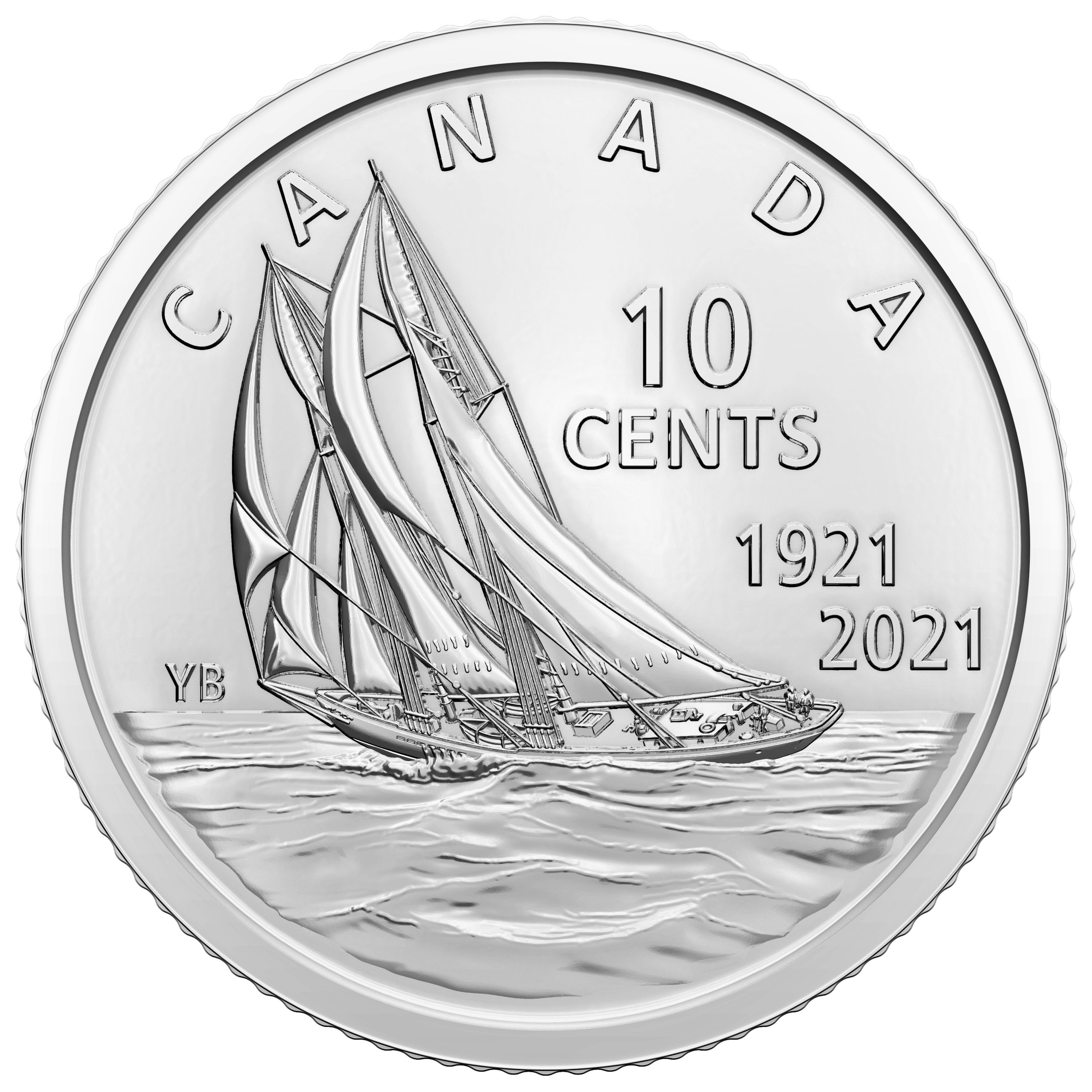 10 CENTS 10 CENTS 2021 100E ANNIVERSAIRE DU BLUENOSE NON COLOR 