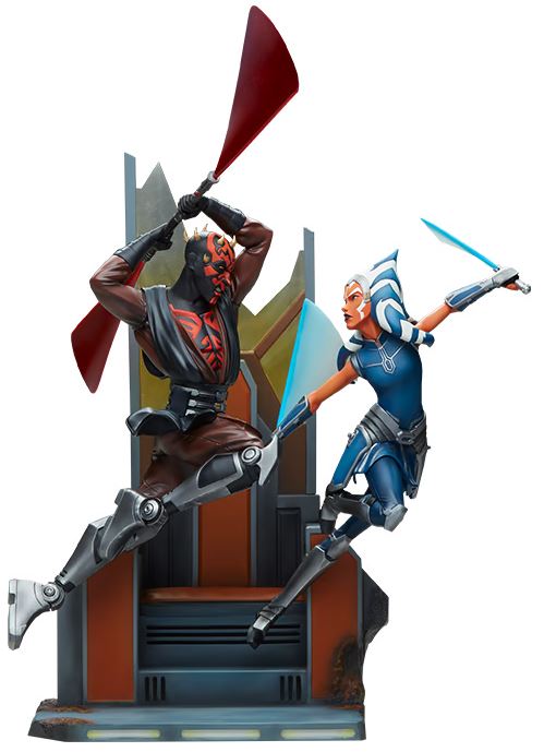 Star Wars Ahsoka Tano Vs Darth Maul Diorama Figure Sideshow
